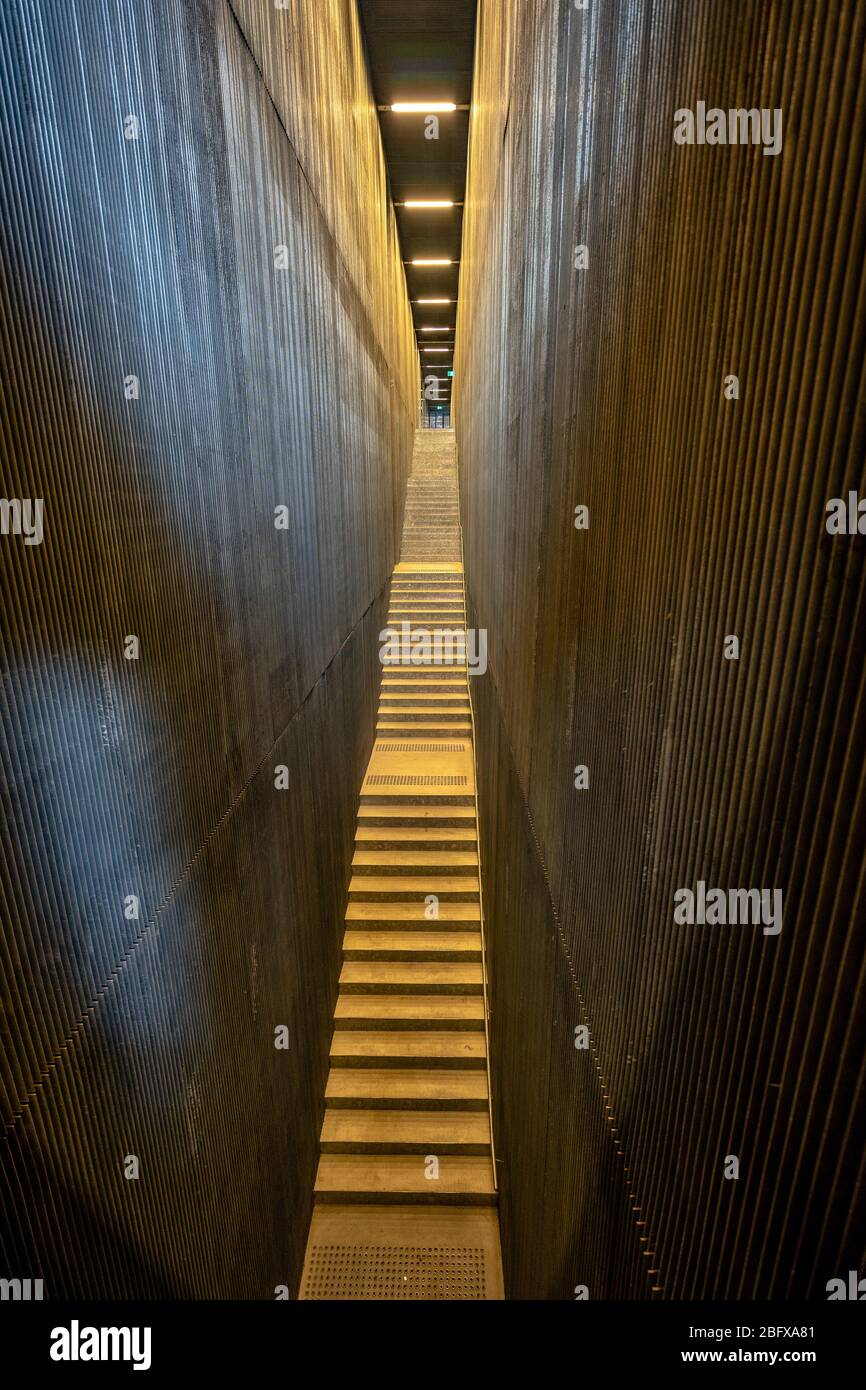 Melbourne, Australia - Long staircase inside the RMIT Design Hub ...