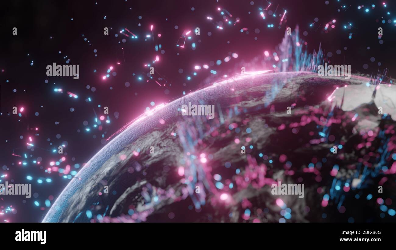Abstract futuristic planet Earth Stock Photo - Alamy