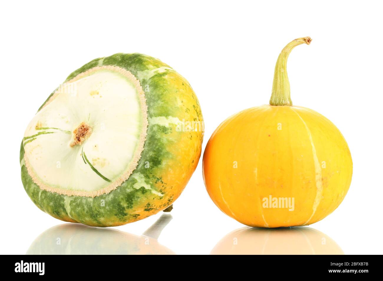 two pumpkins isolated on white Stock Photo - Alamy