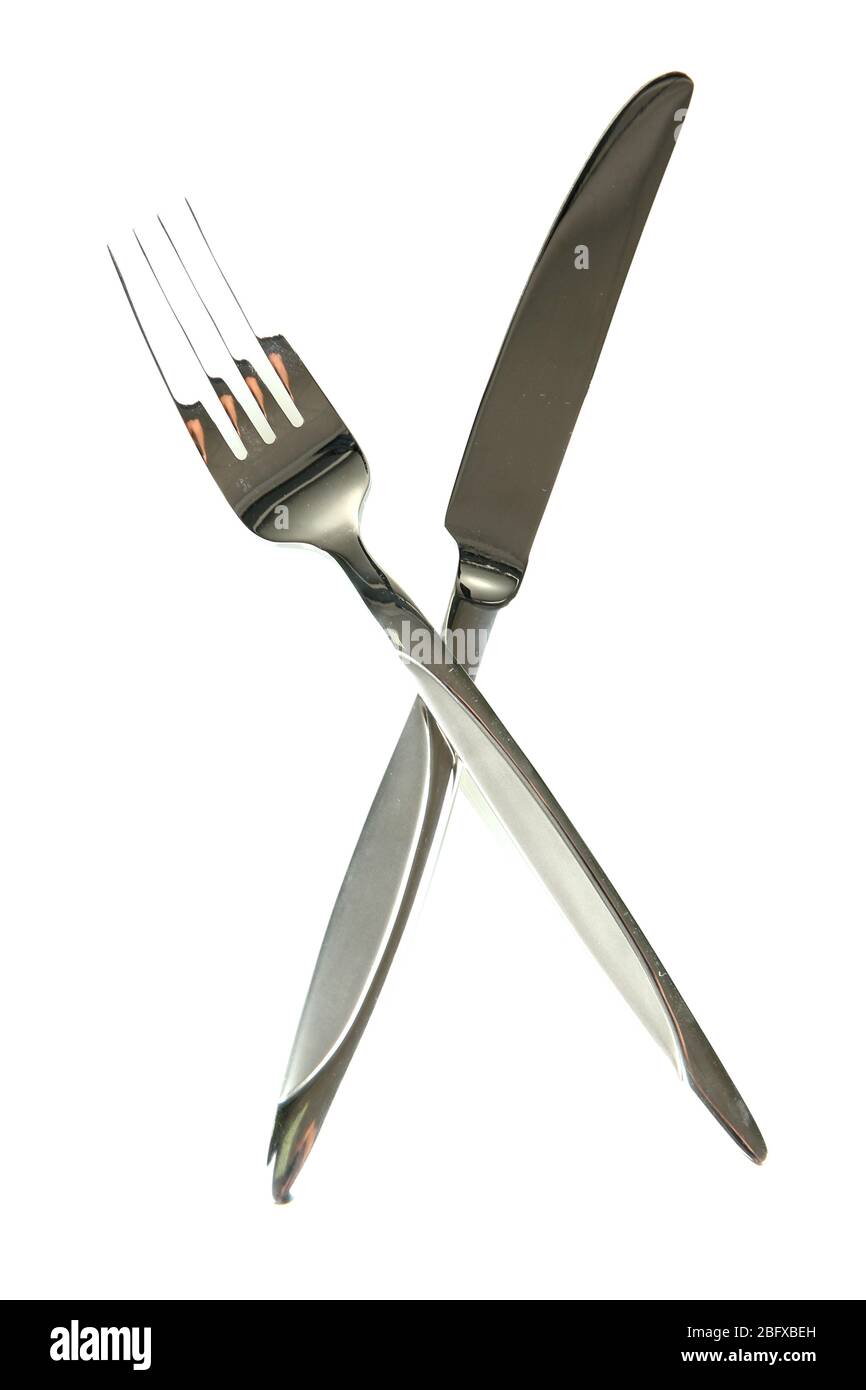a set of knif and fork isolated on white Stock Photo - Alamy