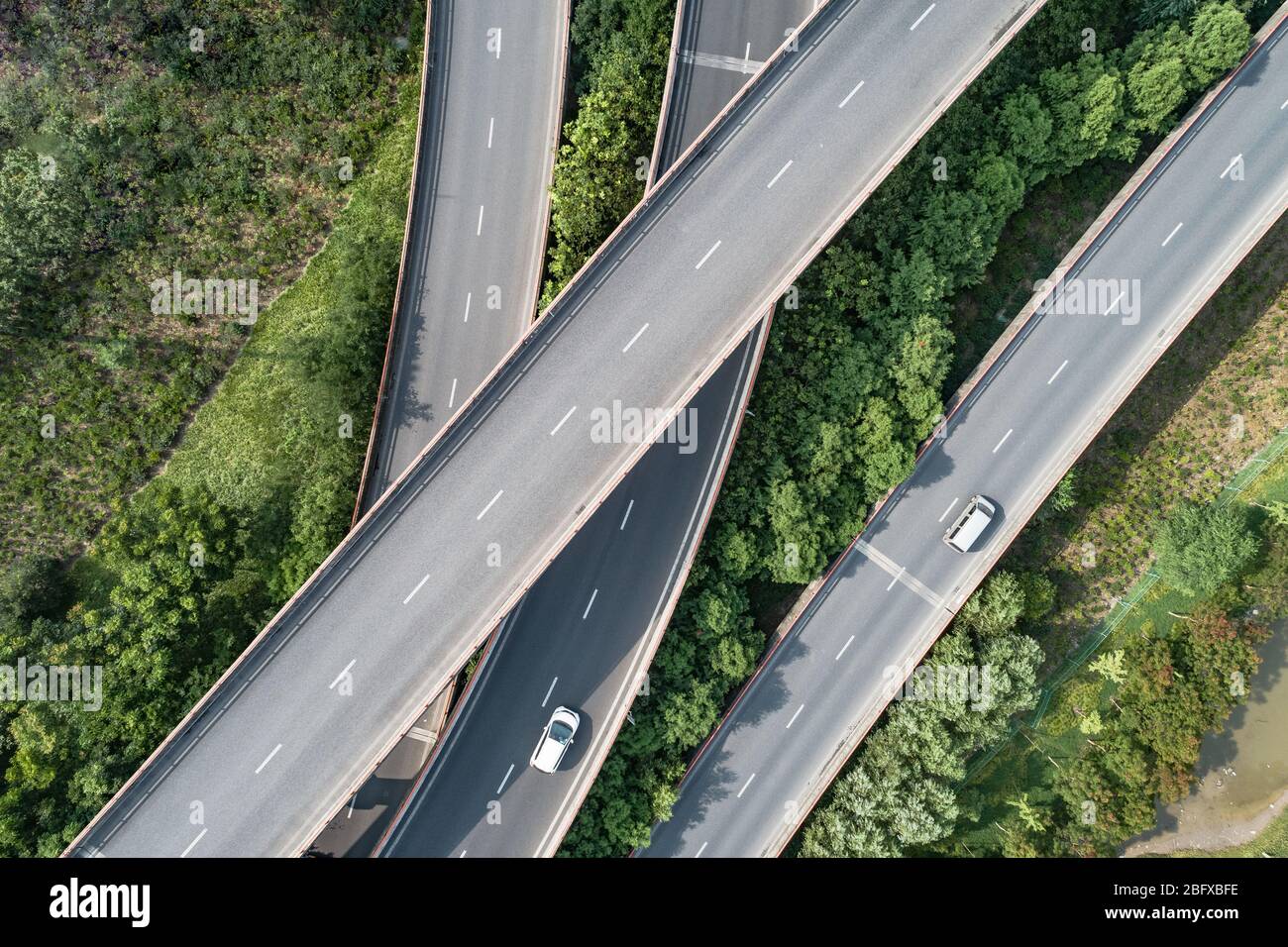 Aerial view of highway and overpass Stock Photo - Alamy