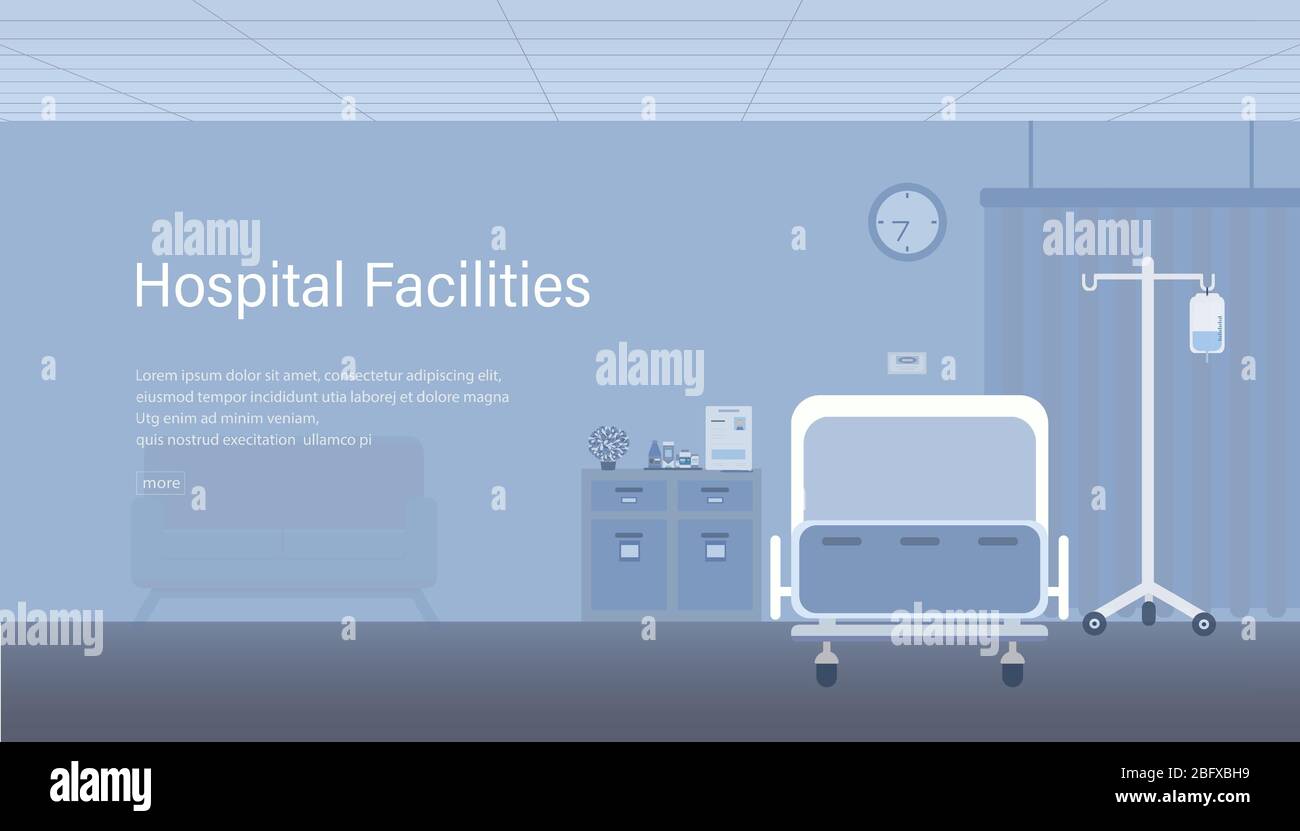 Medical banner with hospital facilities concept vector illustration ...