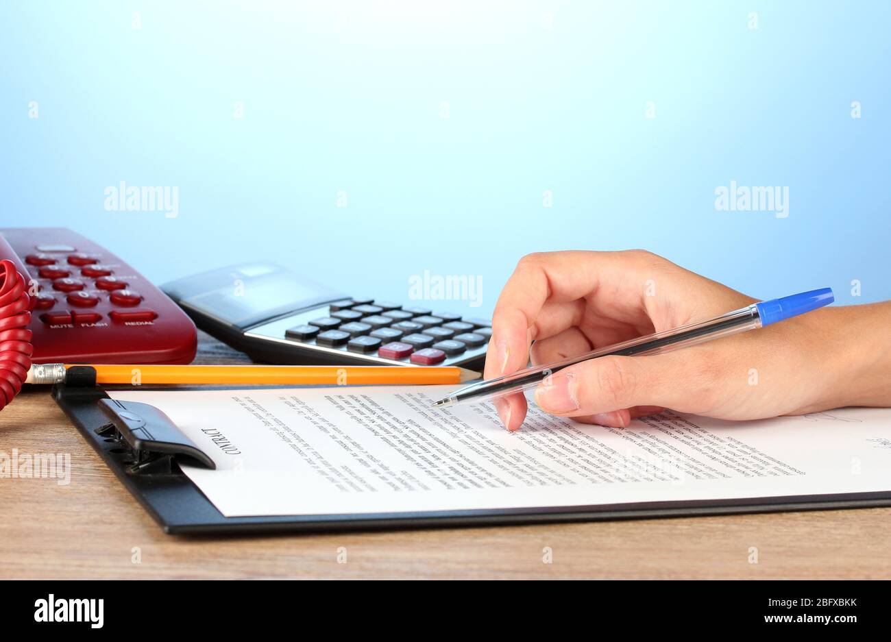 Signing sign ballpoint blue signature hi-res stock photography and ...