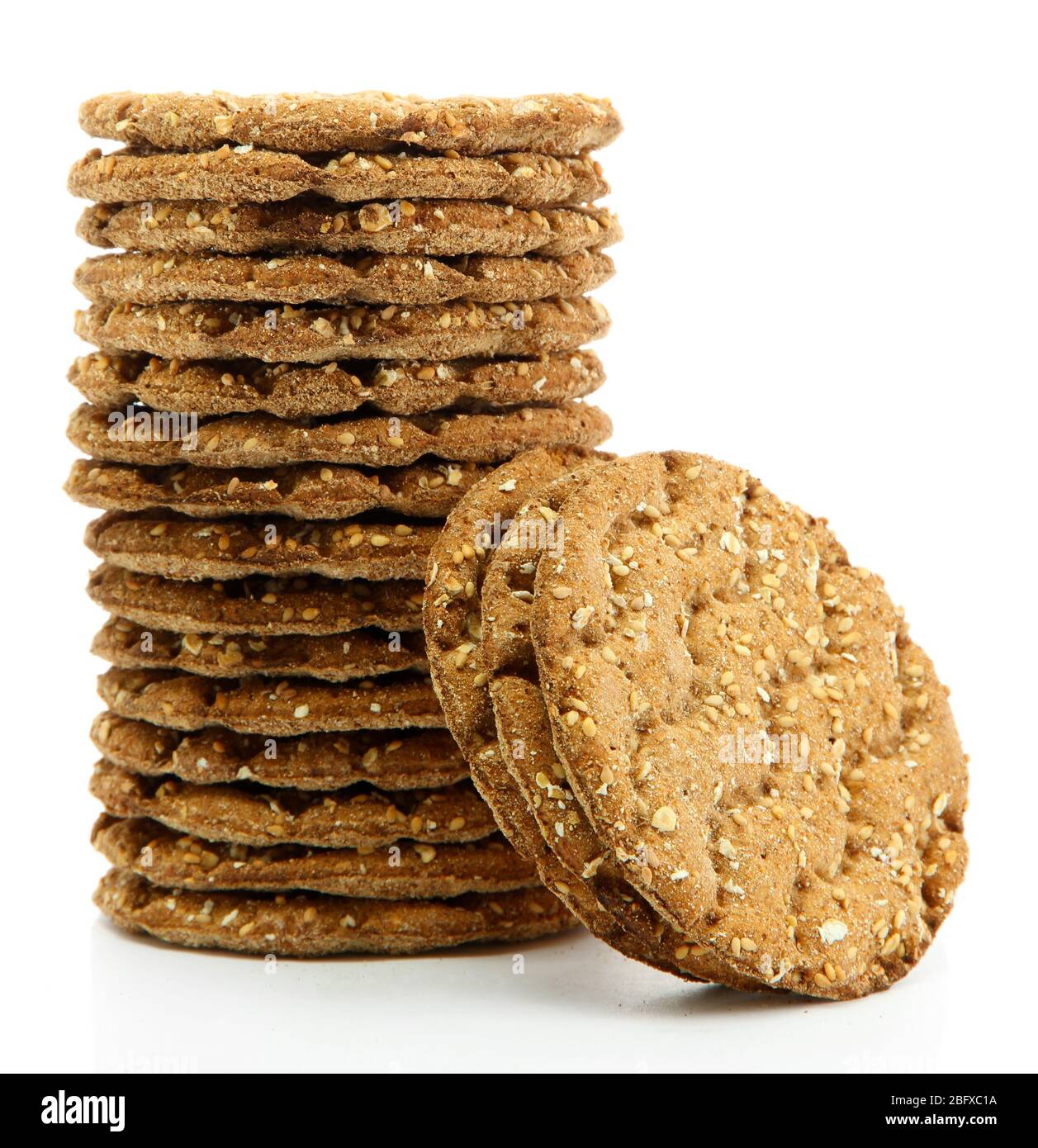 tasty crispbread isolated on white Stock Photo - Alamy