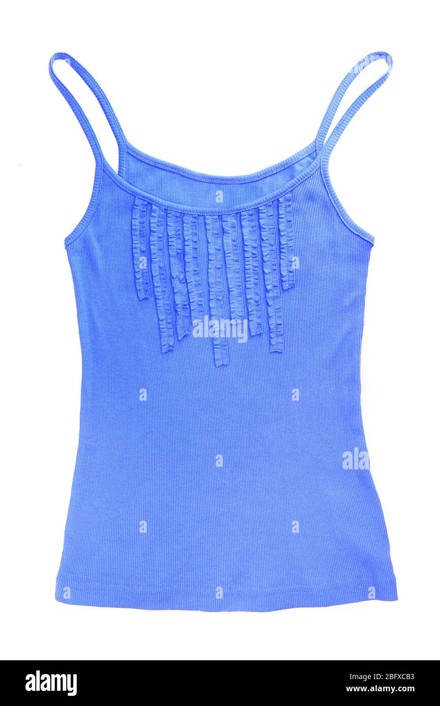 bright blue singlet isolated on white Stock Photo - Alamy