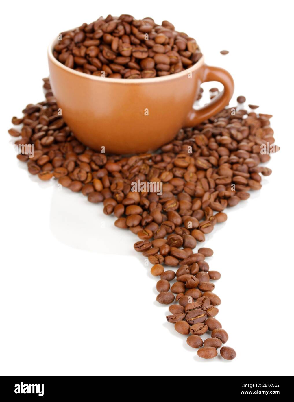 Coffee beans in cup isolated on white Stock Photo - Alamy