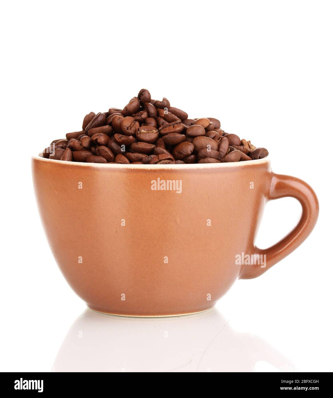 Coffee beans in cup isolated on white Stock Photo - Alamy