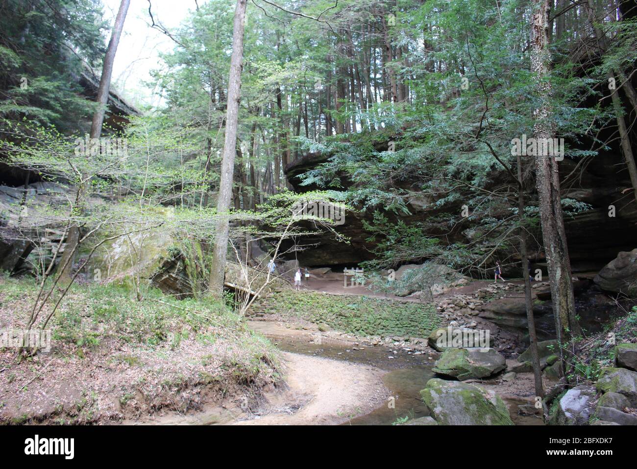 Old man cave walk trail and water fall in Ohio State,nature green ...