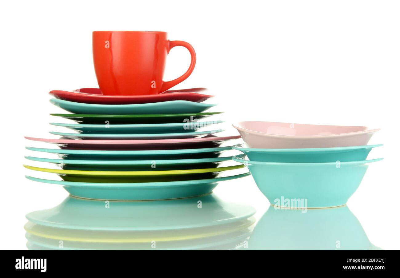 Color plates isolated on white Stock Photo - Alamy