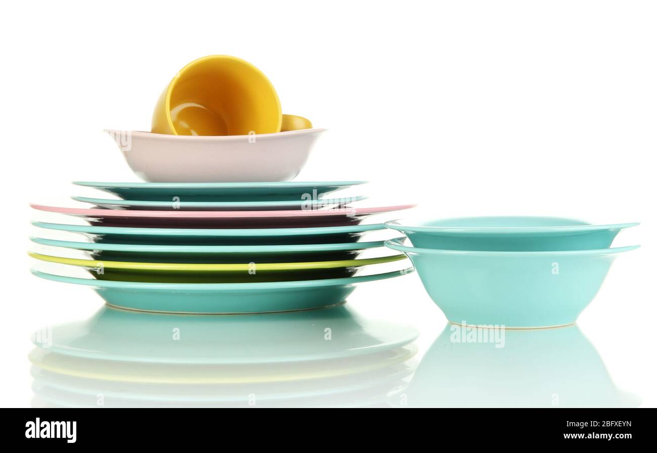 Color plates isolated on white Stock Photo - Alamy