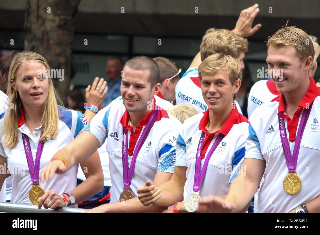 London, England - September 10 2012: Team GB enjoying the support of ...