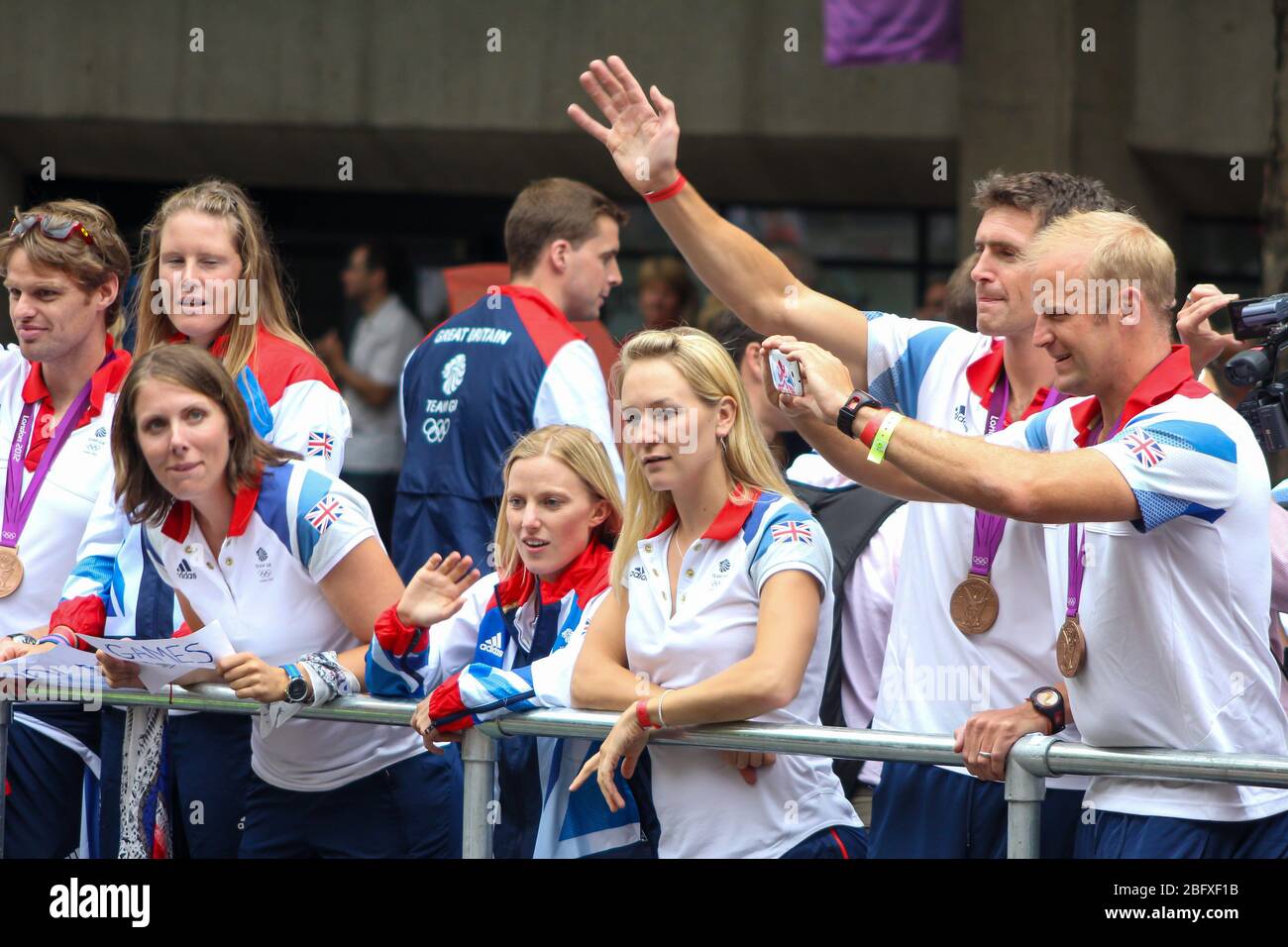 London, England - September 10 2012: Team GB enjoying the support of ...
