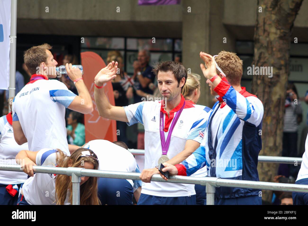 London, England - September 10 2012: Team GB enjoying the support of ...