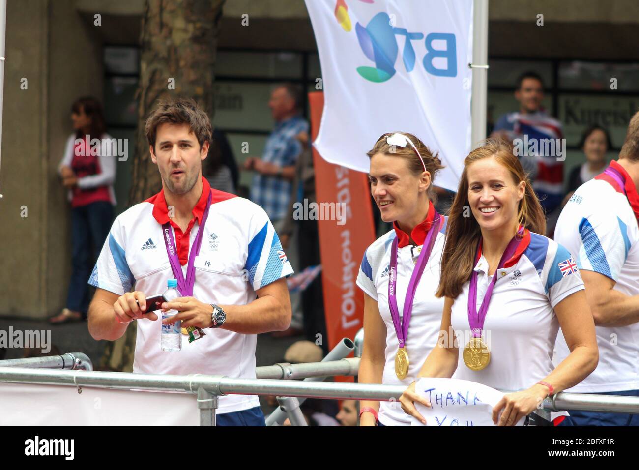 London, England - September 10 2012: Team GB enjoying the support of ...