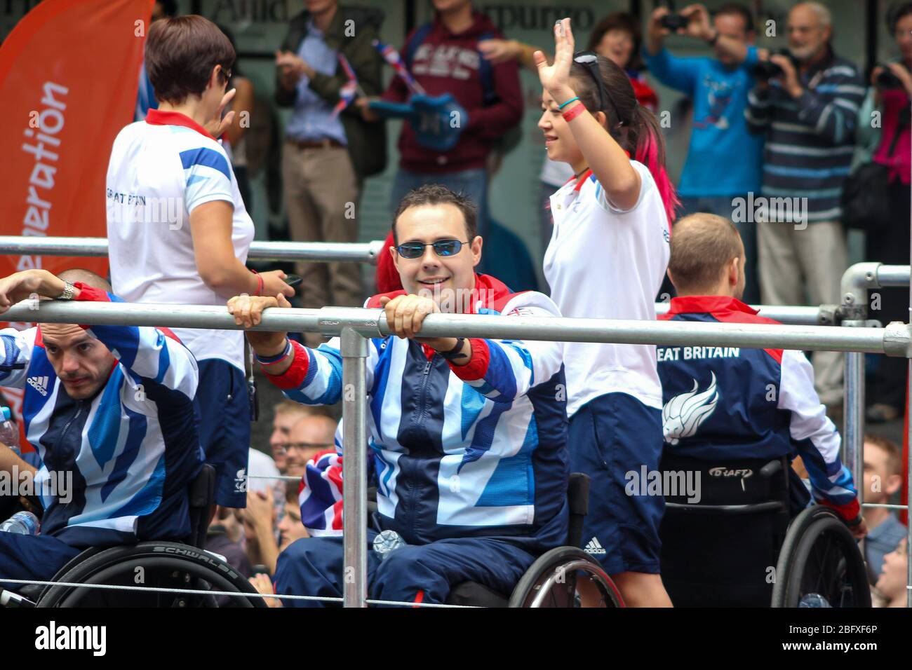 London, England - September 10 2012: Team GB enjoying the support of ...