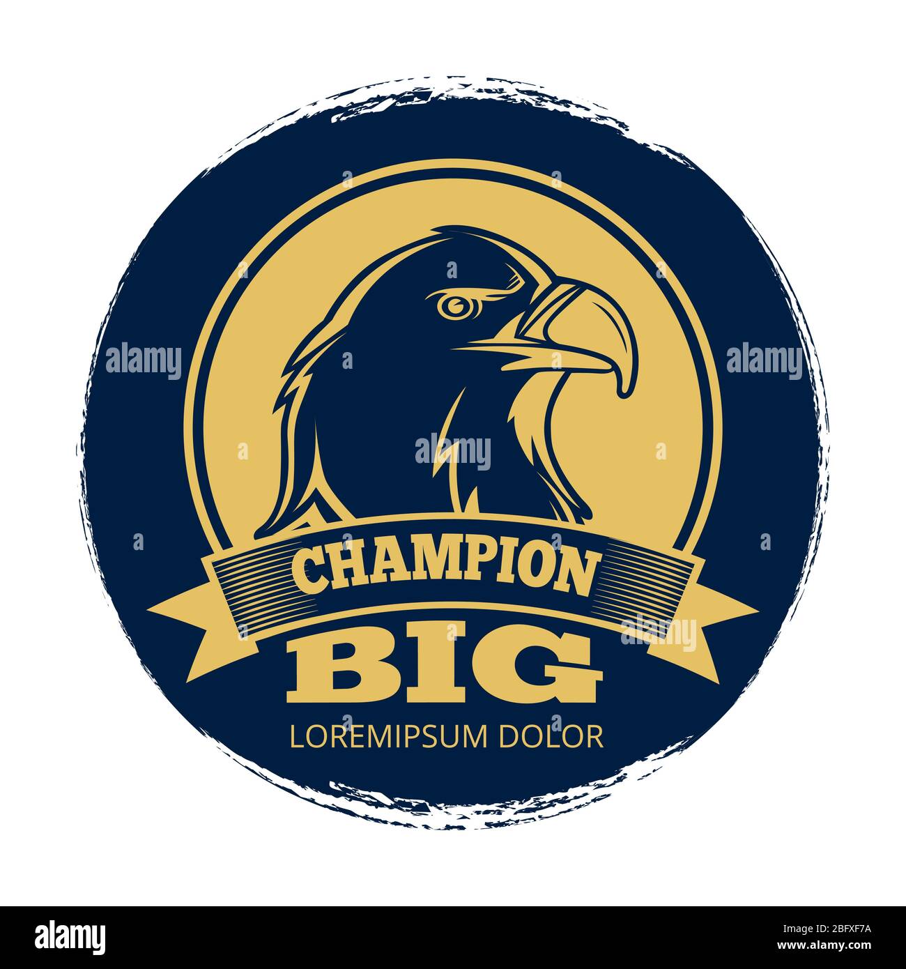 Grunge heraldic crest military vector emblem with eagle isolated on ...