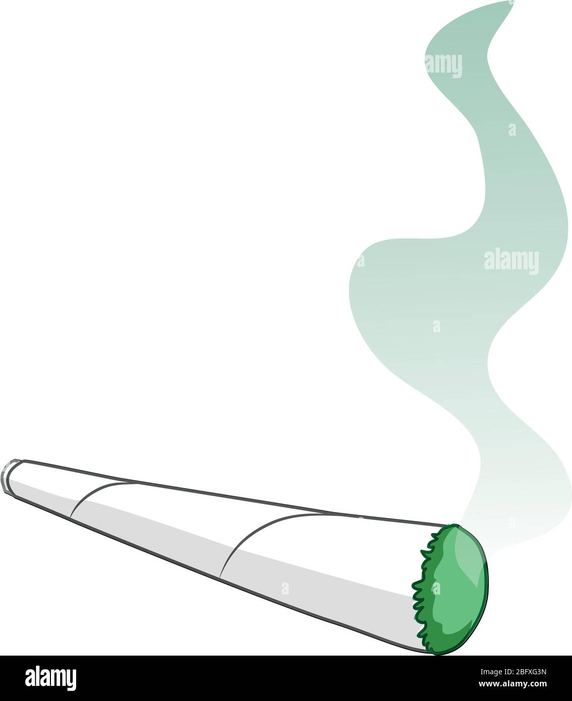 Cartoon of a rolled smoking cigarette. vector clip art Stock Vector ...
