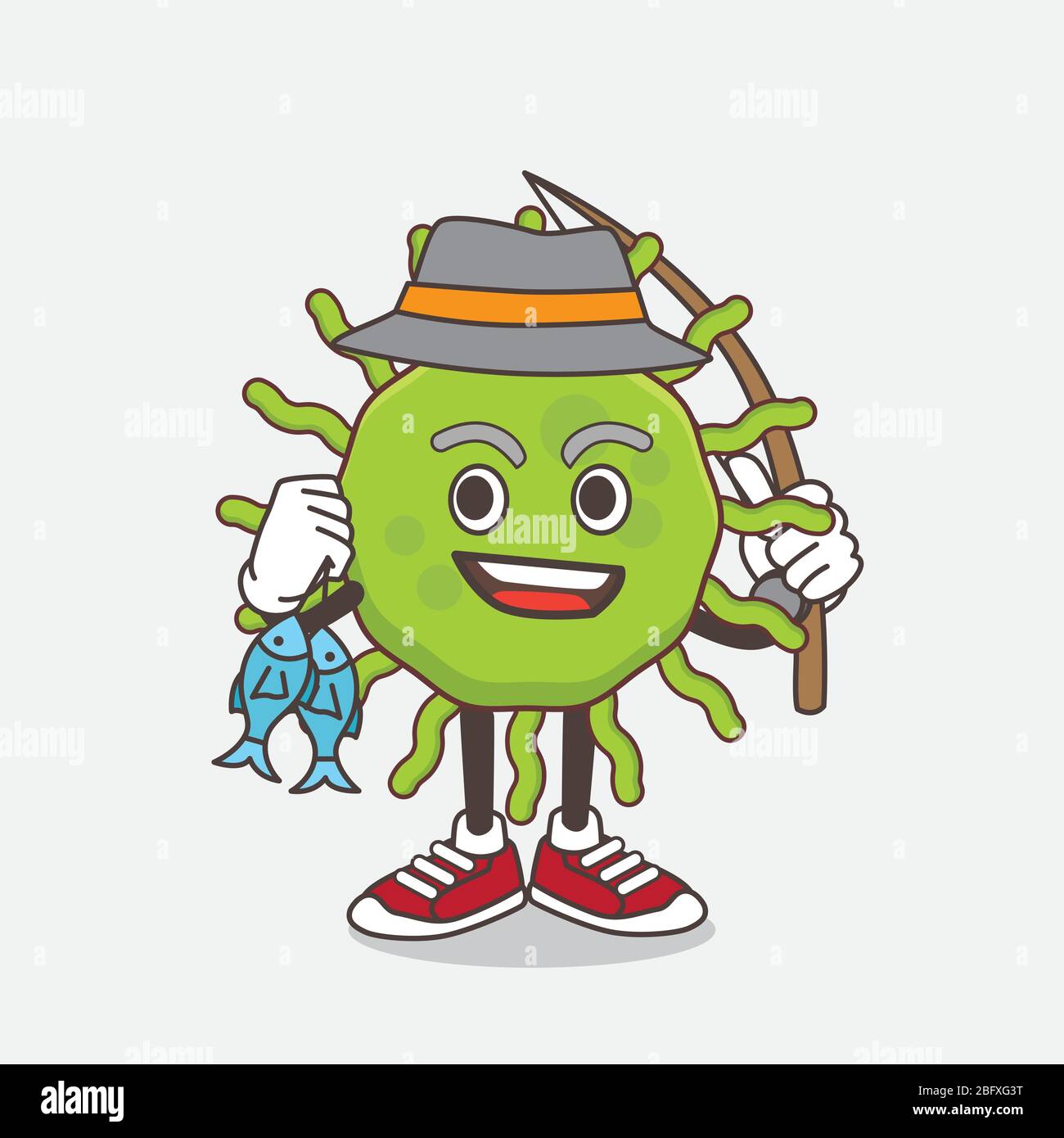 Illustration of Green Virus Mascot Character Vector Stock Vector Image ...