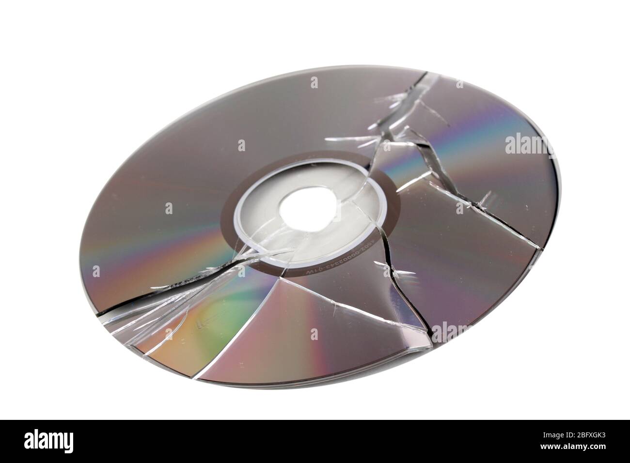 Broken disk with information isolated on white Stock Photo - Alamy