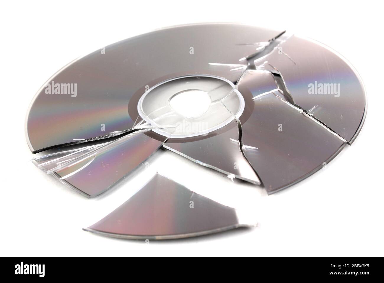 Broken disk with information isolated on white Stock Photo - Alamy