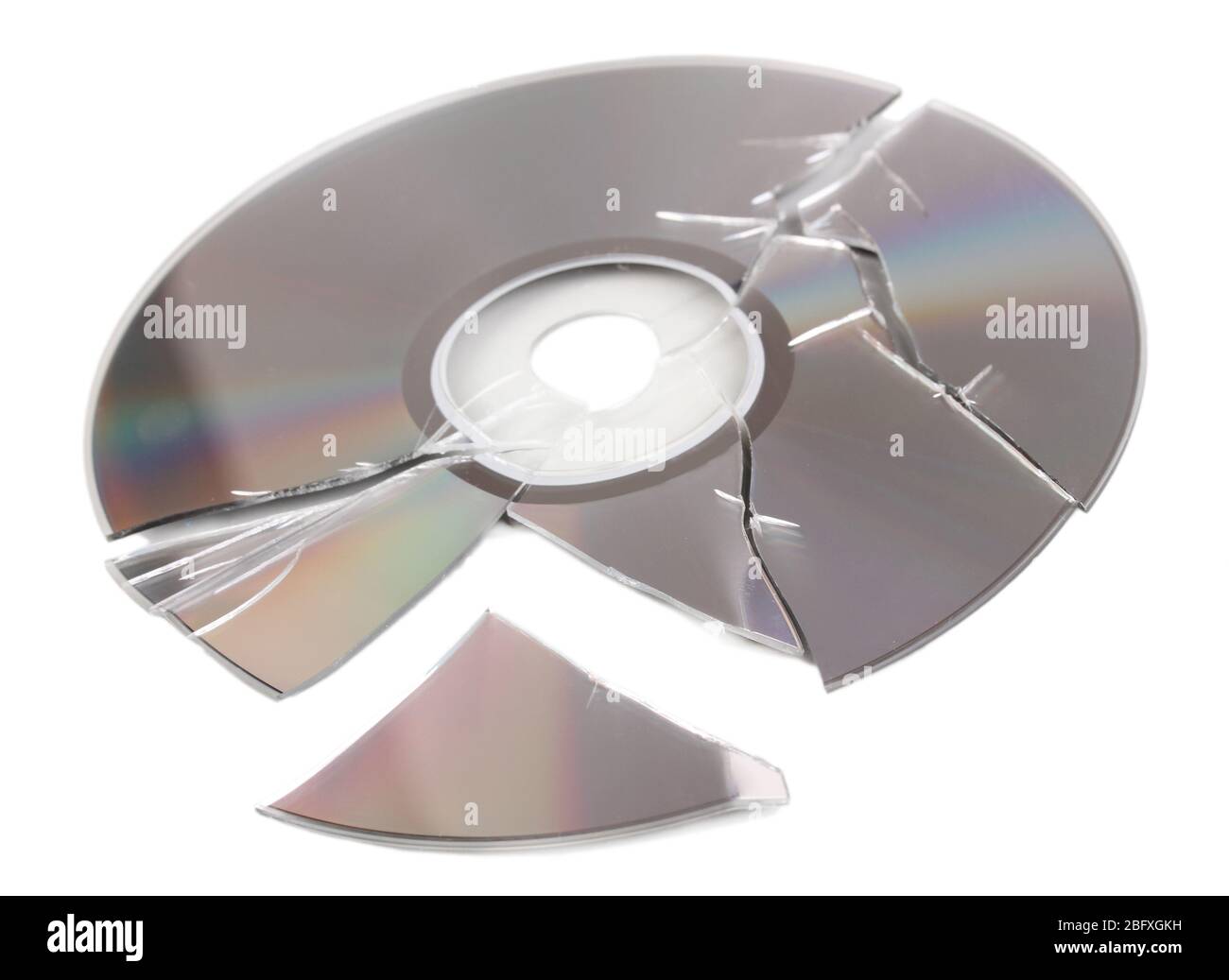 Broken disk with information isolated on white Stock Photo - Alamy