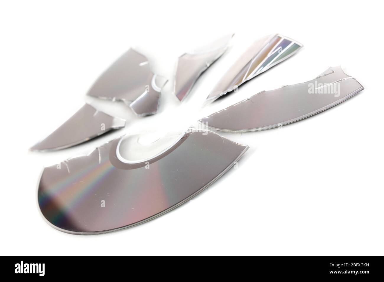 Broken disk with information isolated on white Stock Photo - Alamy