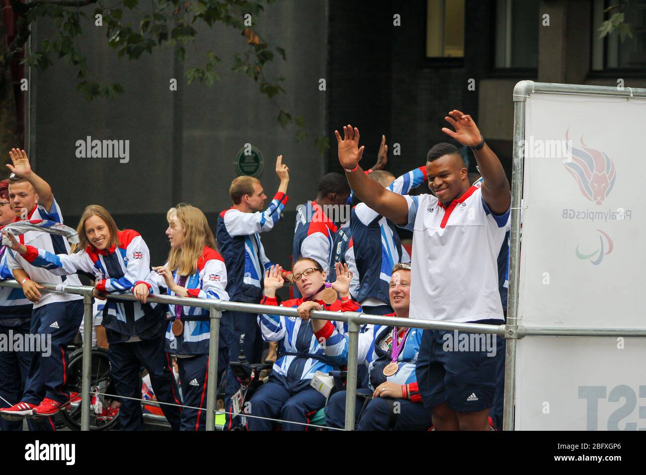 London, England - September 10 2012: Team GB enjoying the support of ...