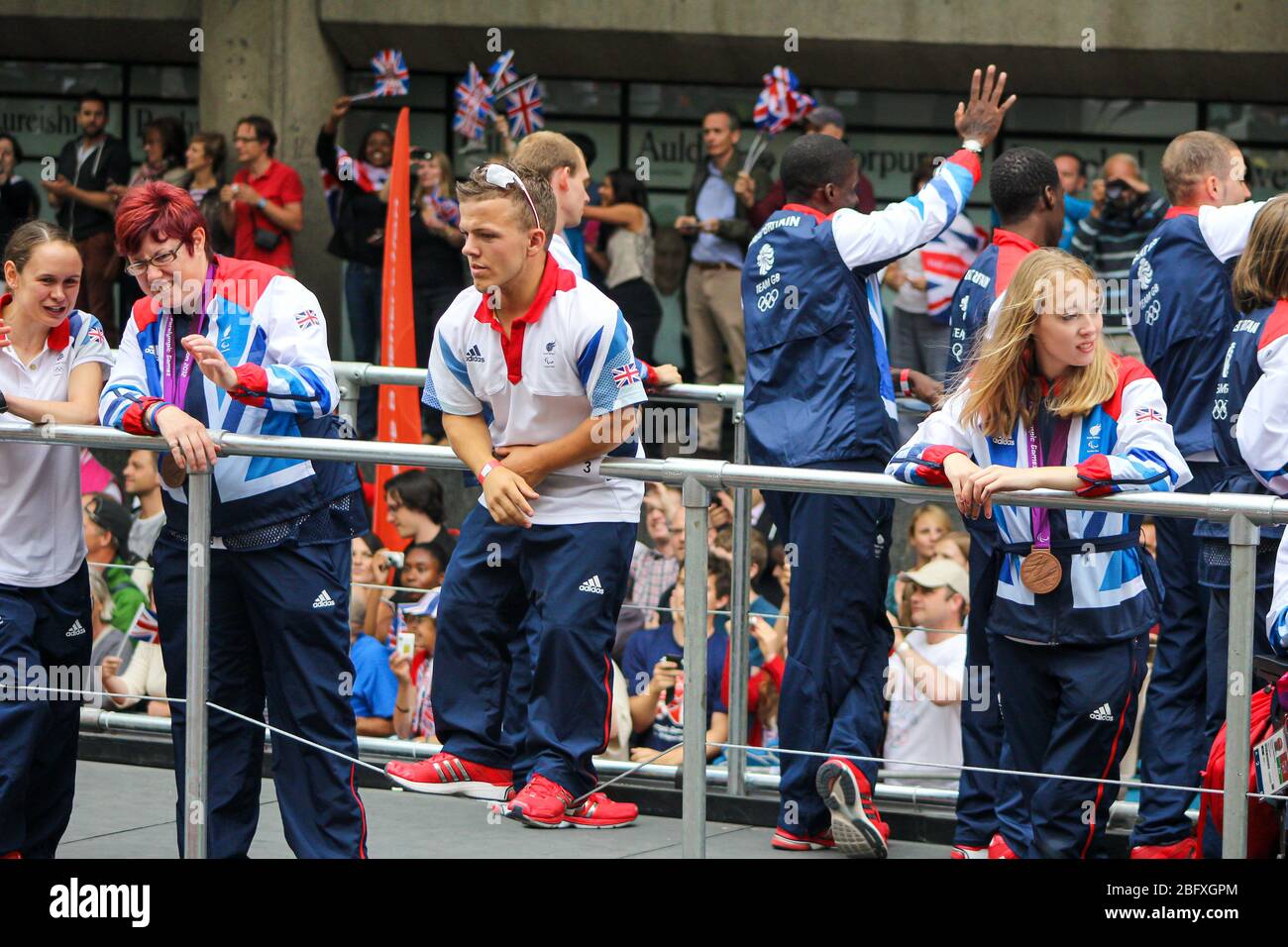 London, England - September 10 2012: Team GB enjoying the support of ...