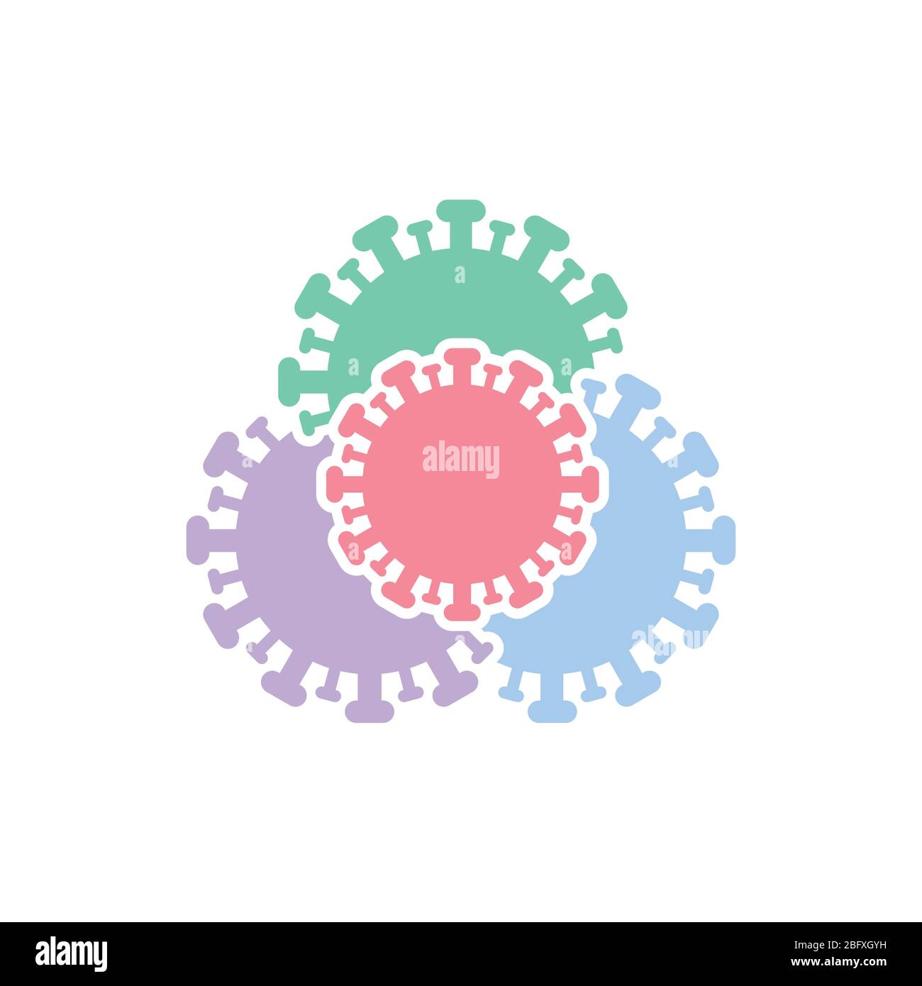 Virus Logo Concept Template, Full Color Flat Design on White Background ...