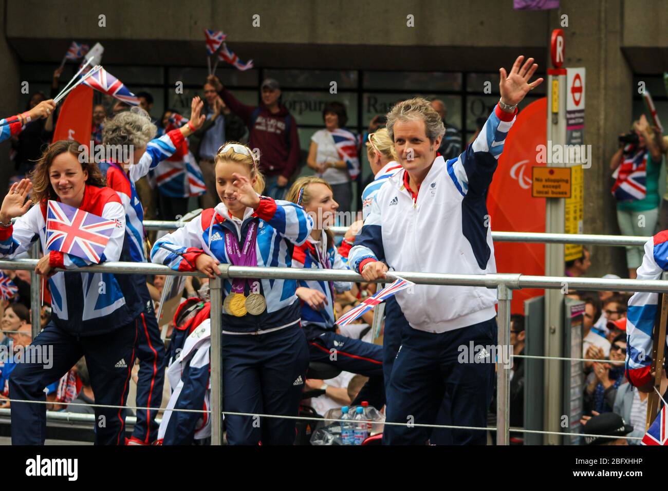 London, England - September 10 2012: Team GB enjoying the support of ...