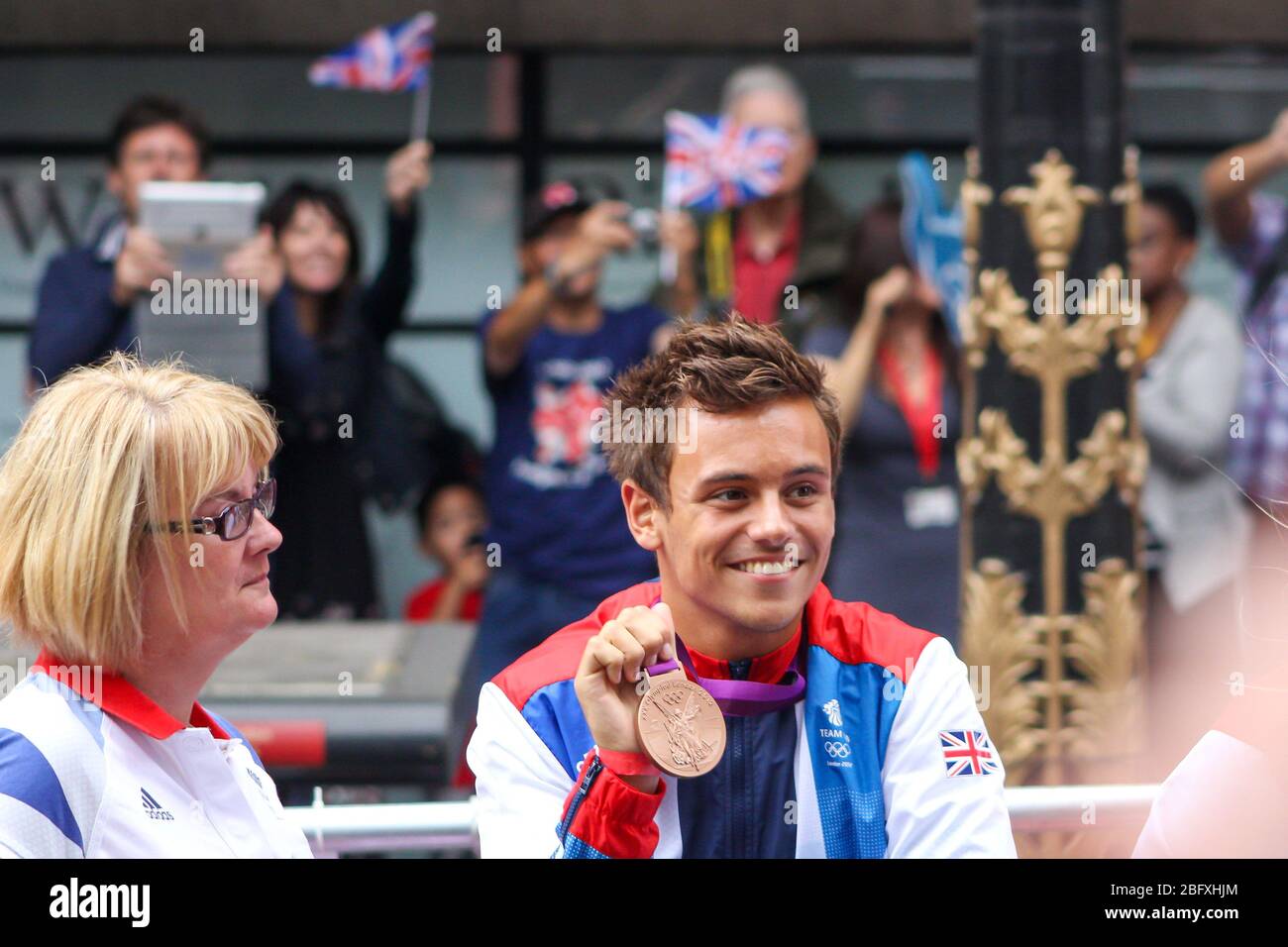 London, England - September 10 2012: Team GB enjoying the support of ...