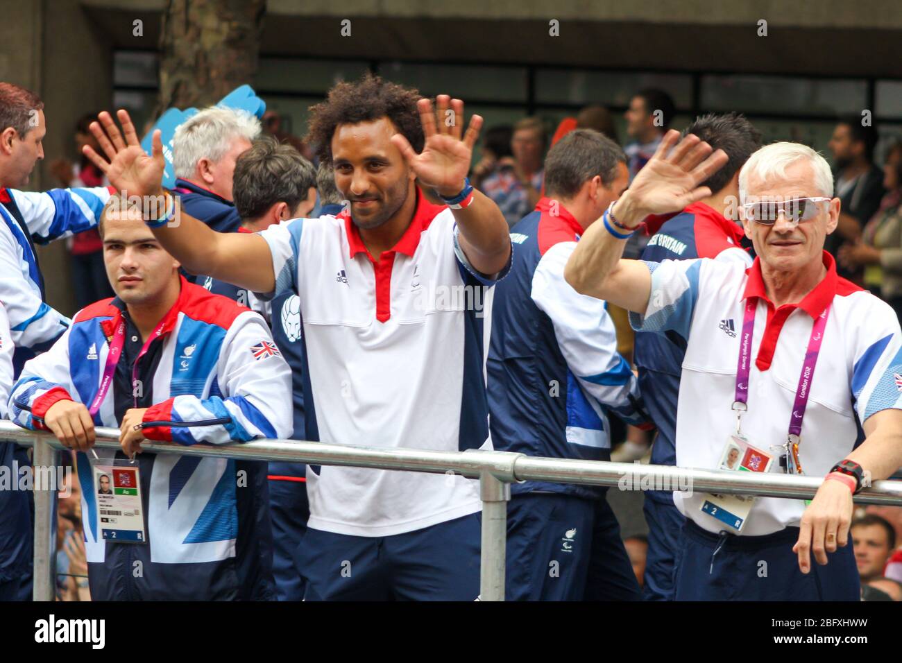 London, England - September 10 2012: Team GB enjoying the support of ...