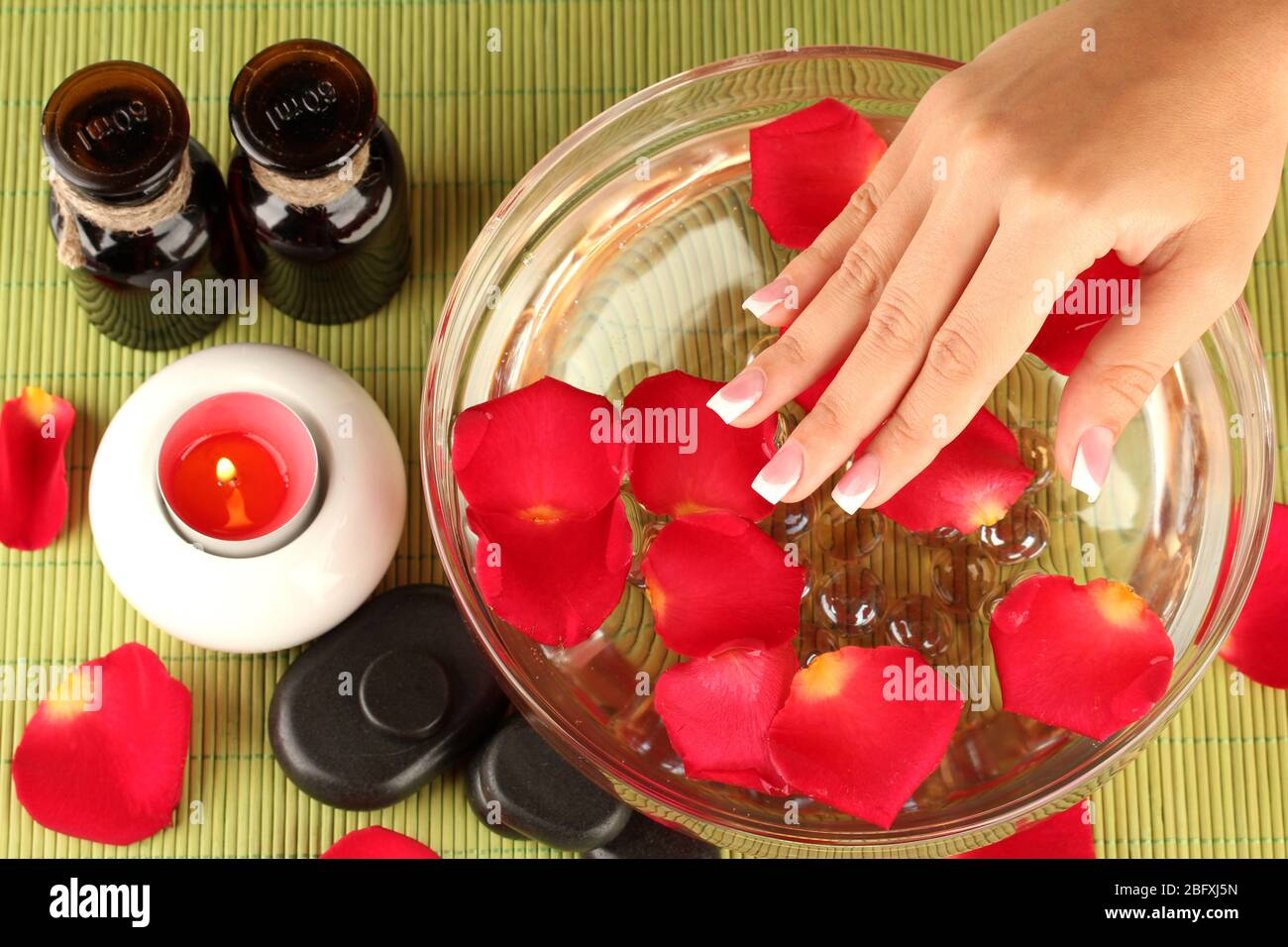 spa treatments for female hands, close-up Stock Photo - Alamy