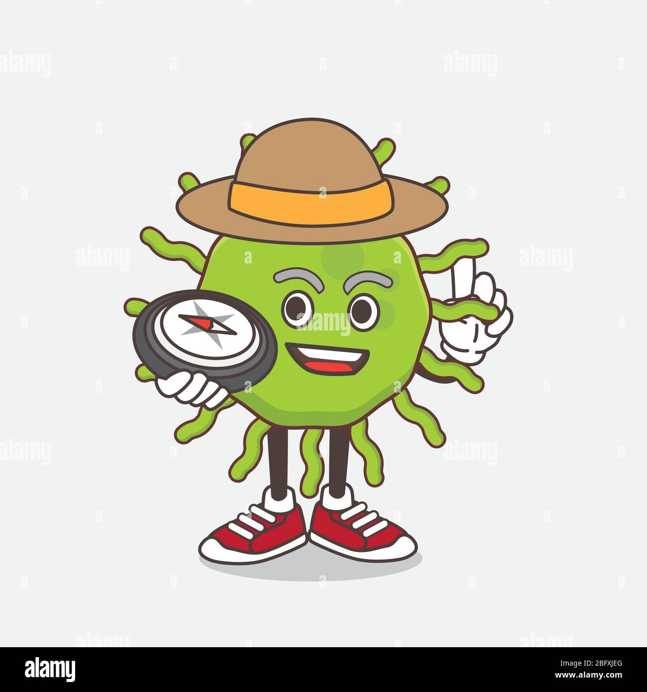 Illustration of Green Virus Mascot Character Vector Stock Vector Image ...