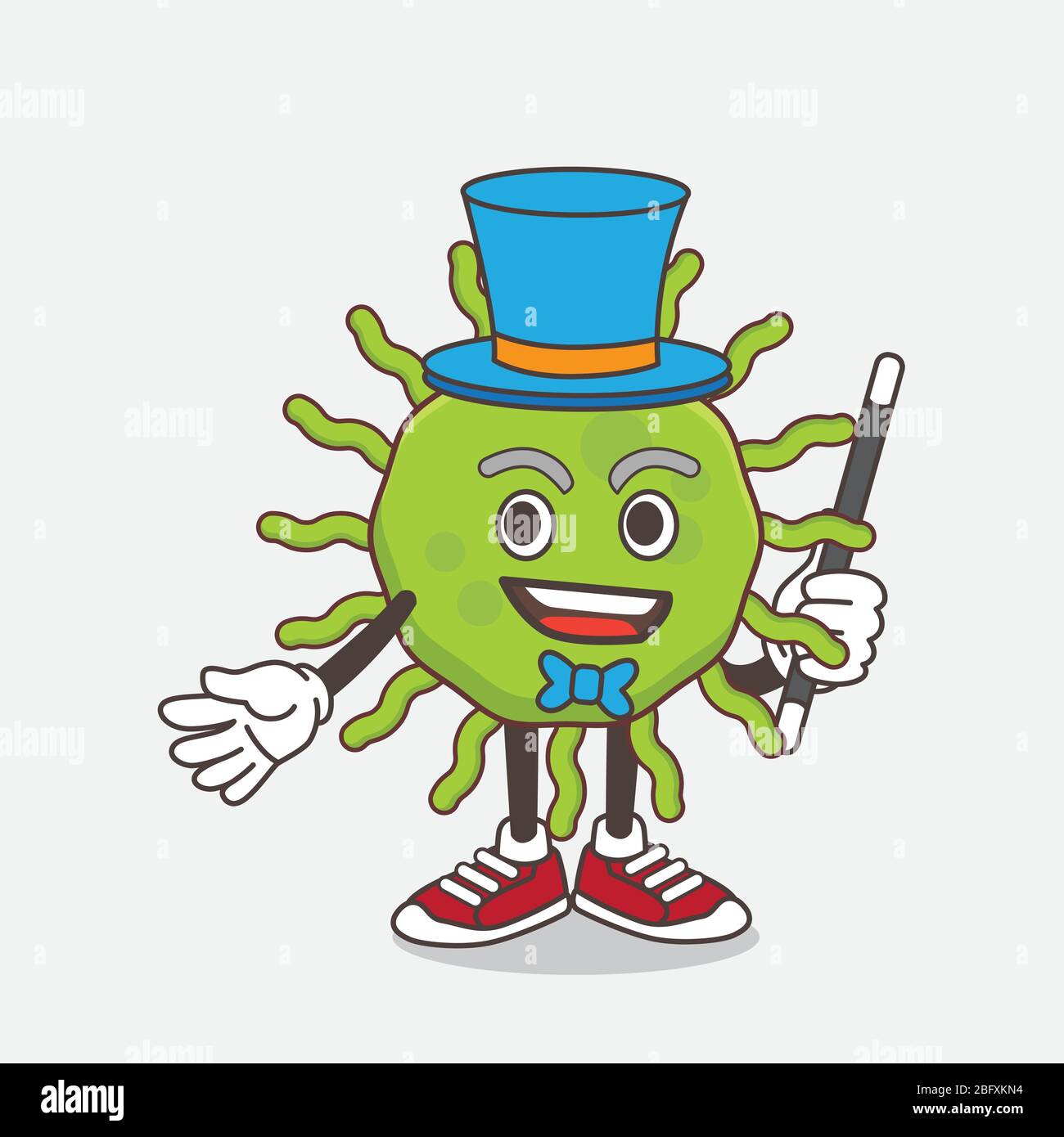 Illustration of Green Virus Mascot Character Vector Stock Vector Image ...