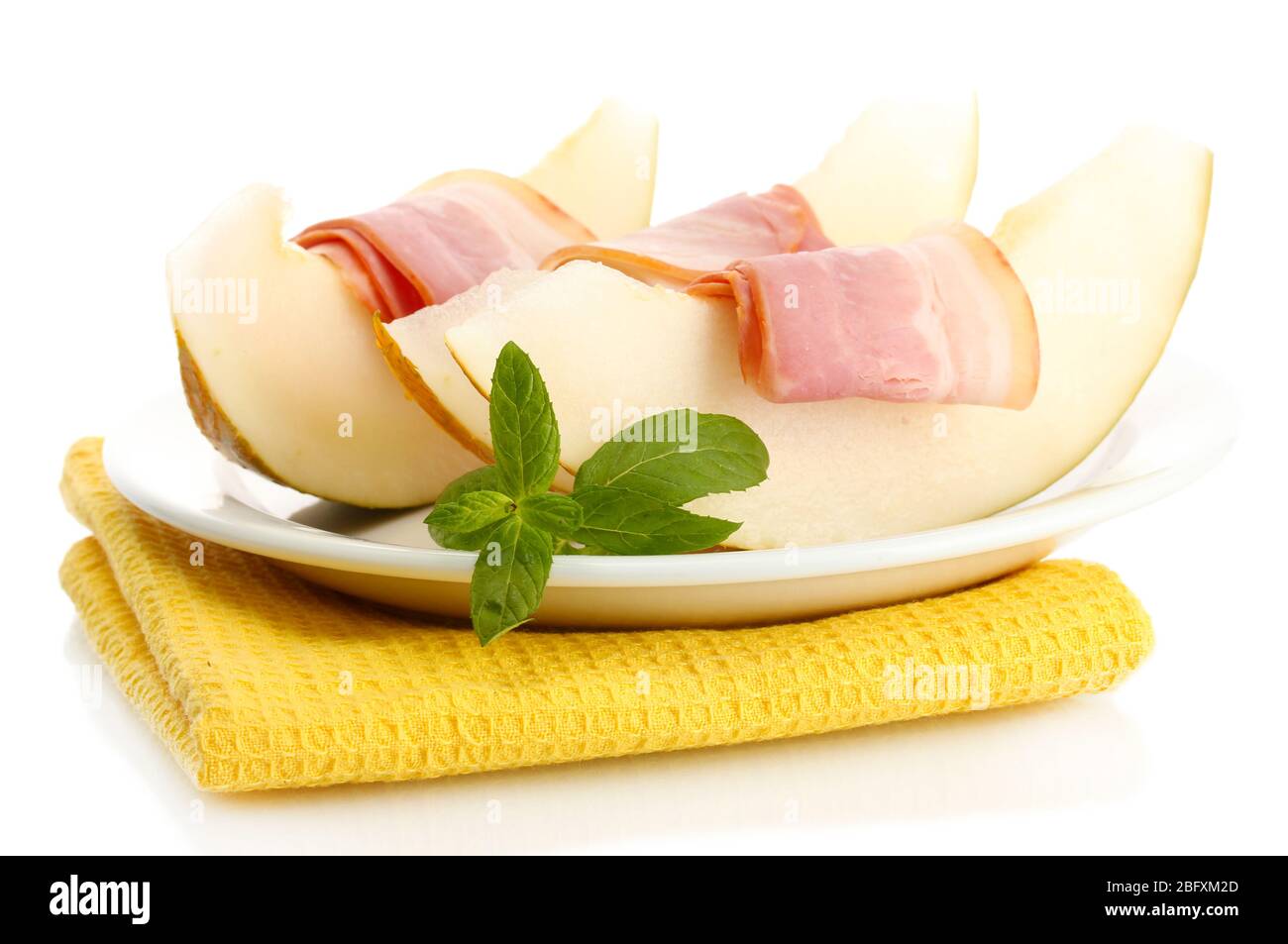 parma ham and melon, isolated on white Stock Photo - Alamy