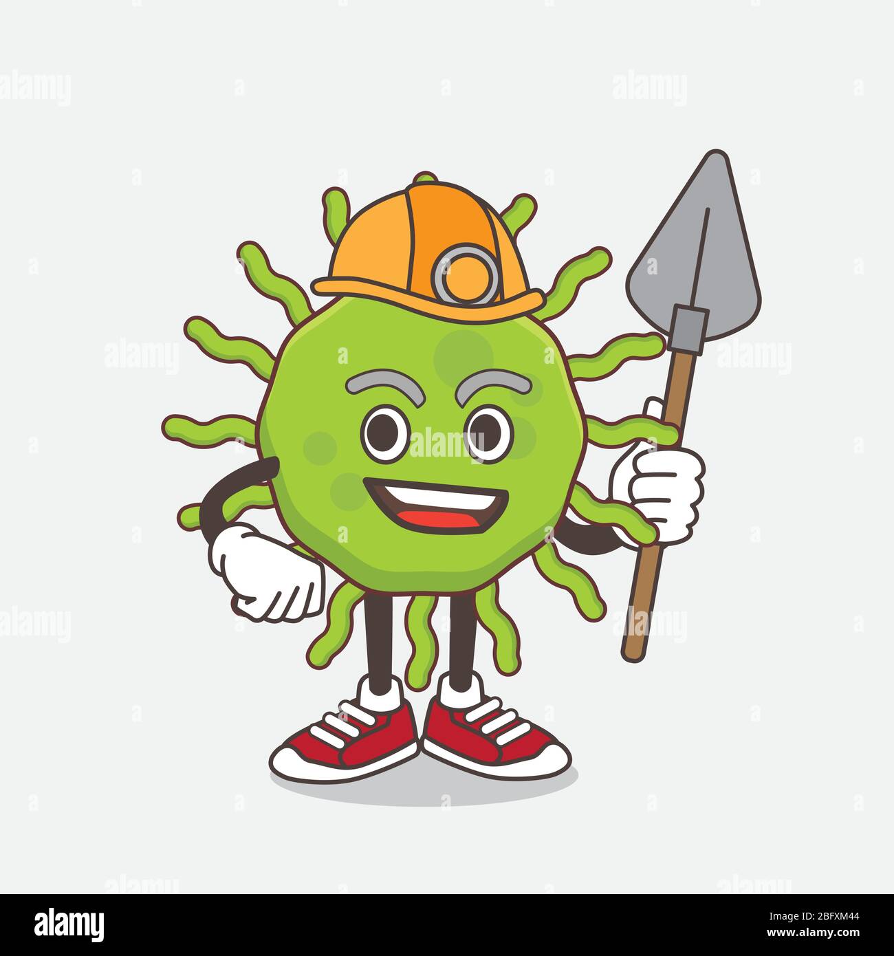Illustration of Green Virus Mascot Character Vector Stock Vector Image ...