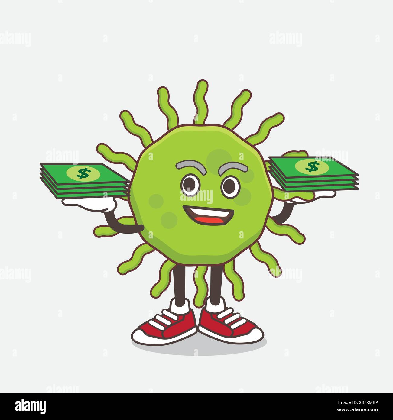 Illustration of Green Virus Mascot Character Vector Stock Vector Image ...