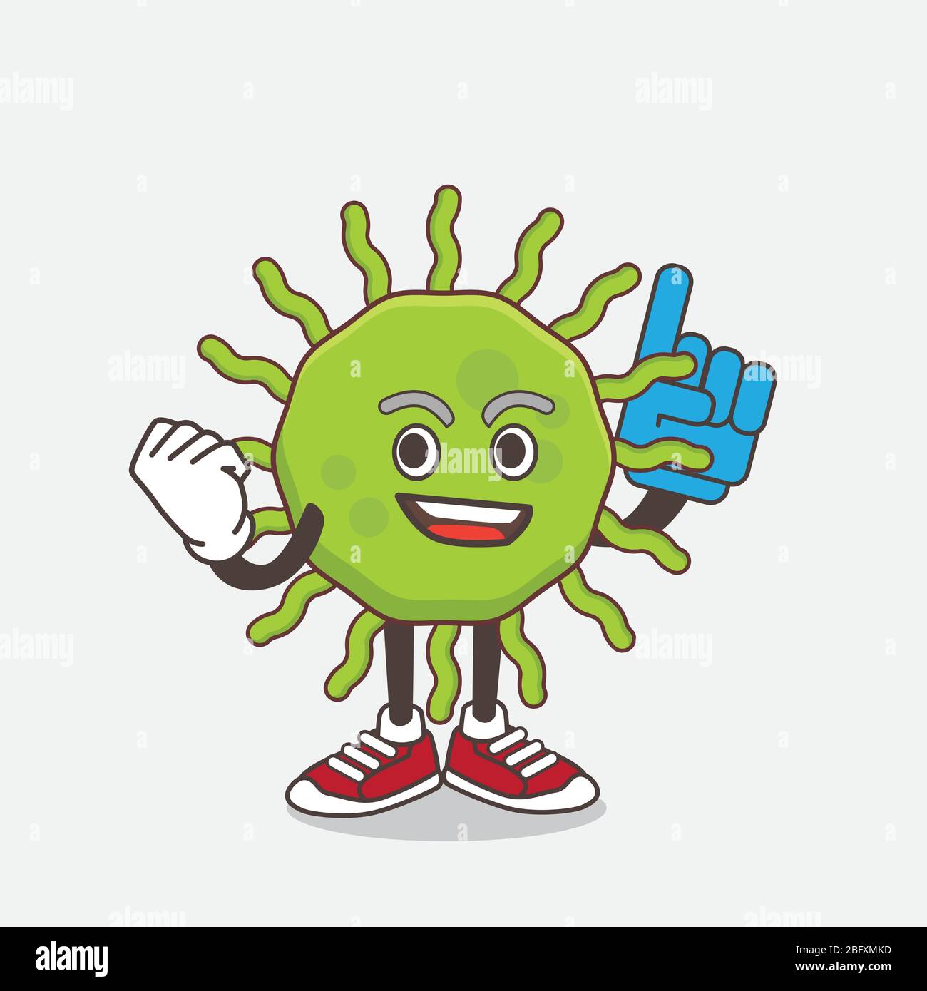 Illustration of Green Virus Mascot Character Vector Stock Vector Image ...