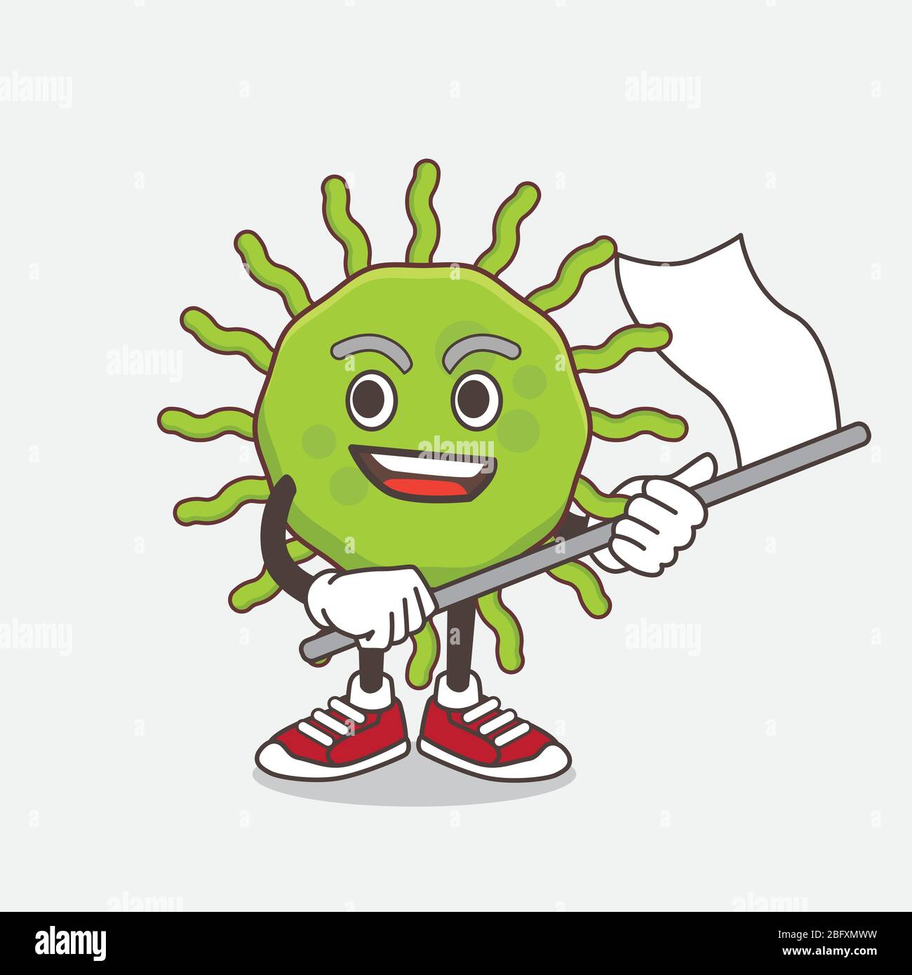 Illustration of Green Virus Mascot Character Vector Stock Vector Image ...