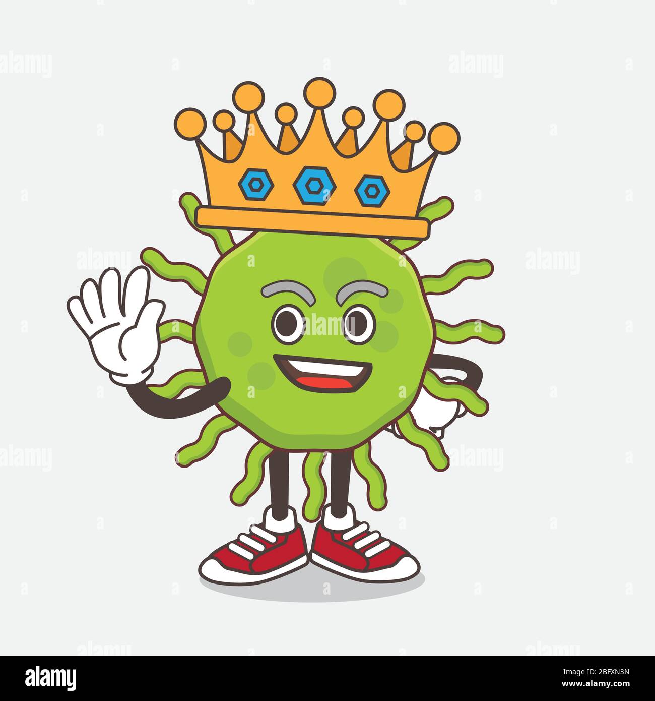 Illustration of Green Virus Mascot Character Vector Stock Vector Image ...