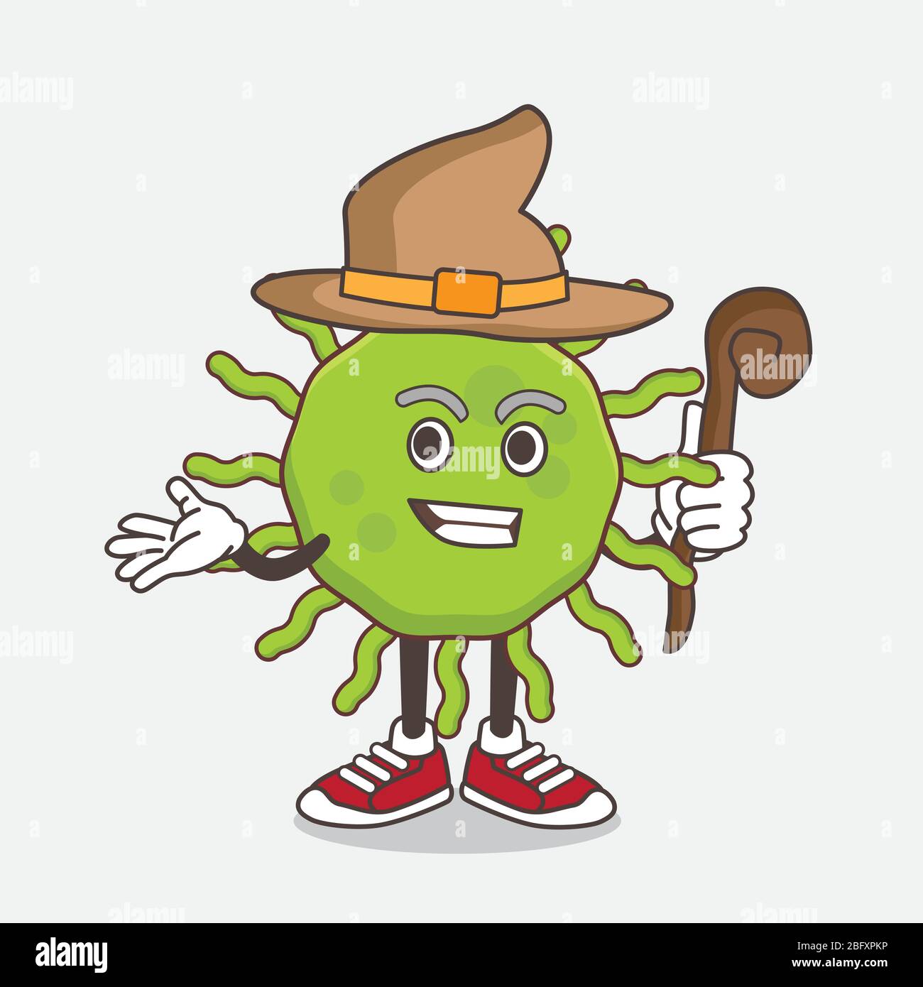 Illustration of Green Virus Mascot Character Vector Stock Vector Image ...