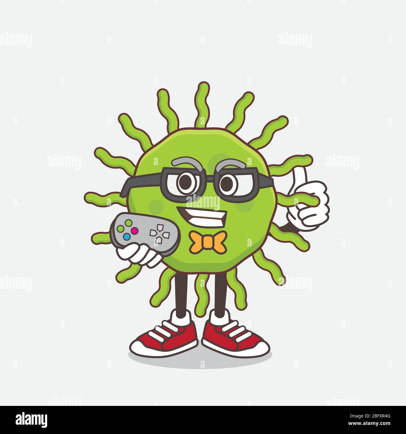 Illustration of Green Virus Mascot Character Vector Stock Vector Image ...