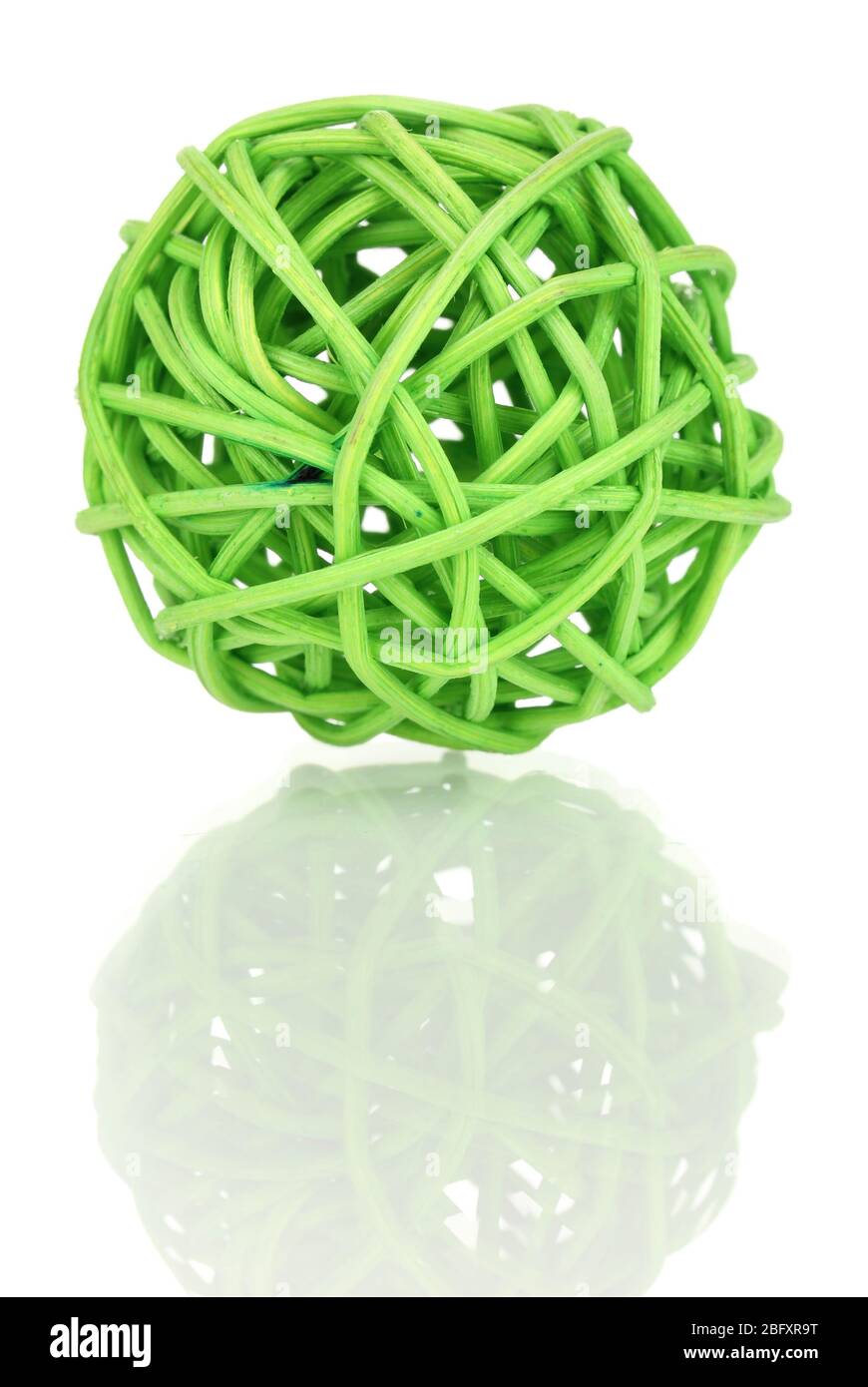 wicker bamboo ball isolated on white Stock Photo - Alamy