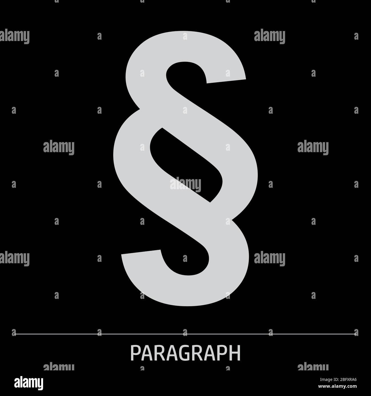 Paragraph sign icon illustration on gray background with label Stock ...