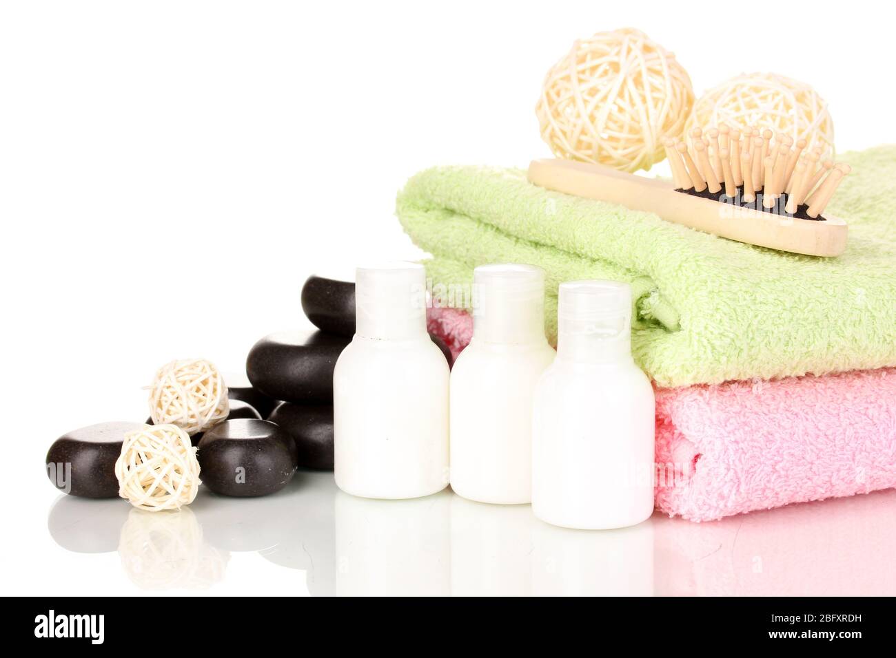 beautiful spa setting isolated on white Stock Photo - Alamy