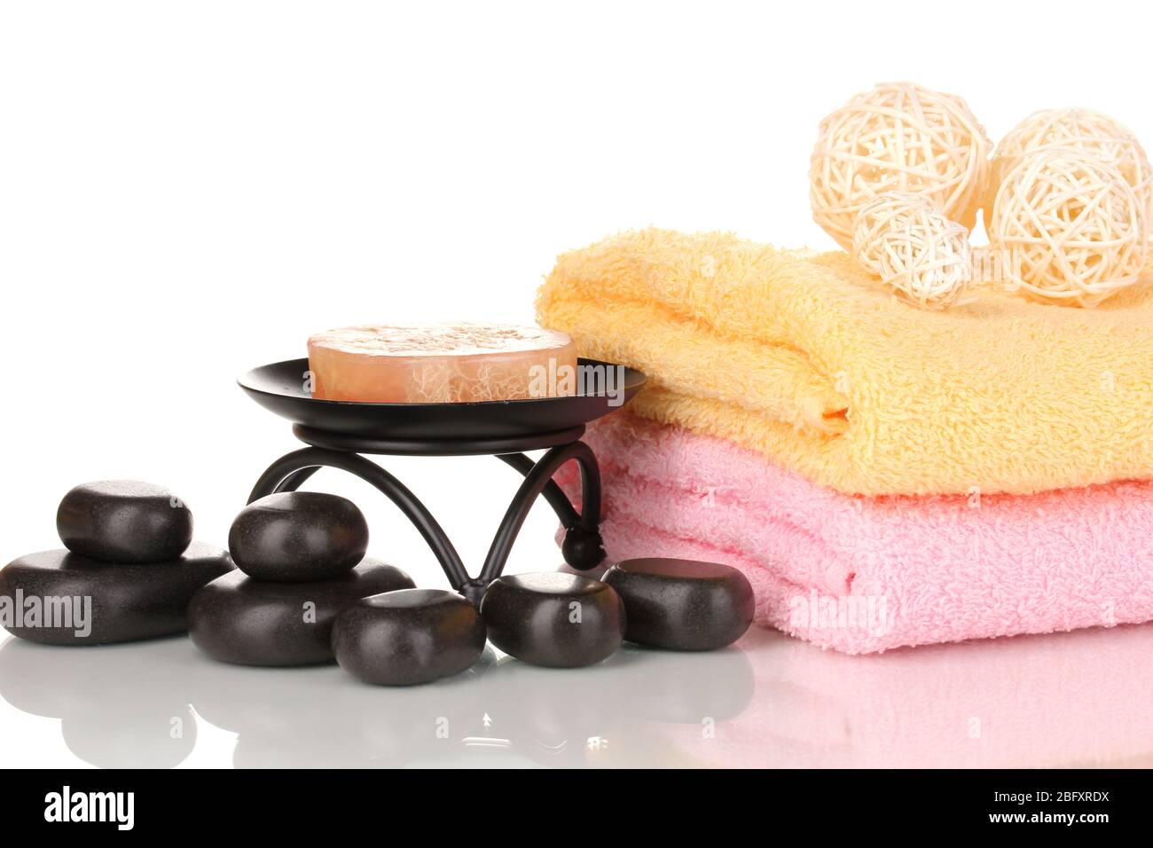 beautiful spa setting isolated on white Stock Photo - Alamy