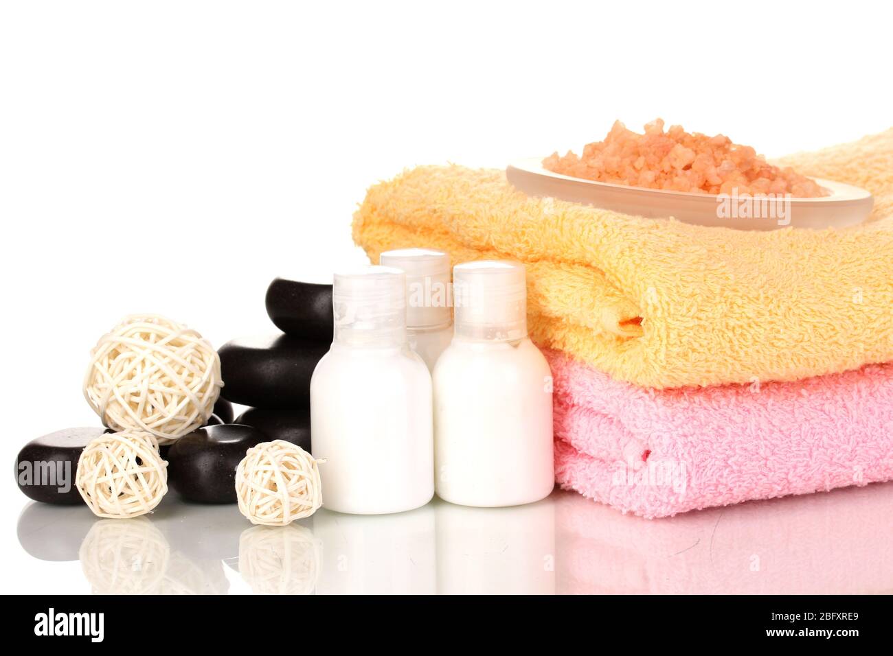 beautiful spa setting isolated on white Stock Photo - Alamy