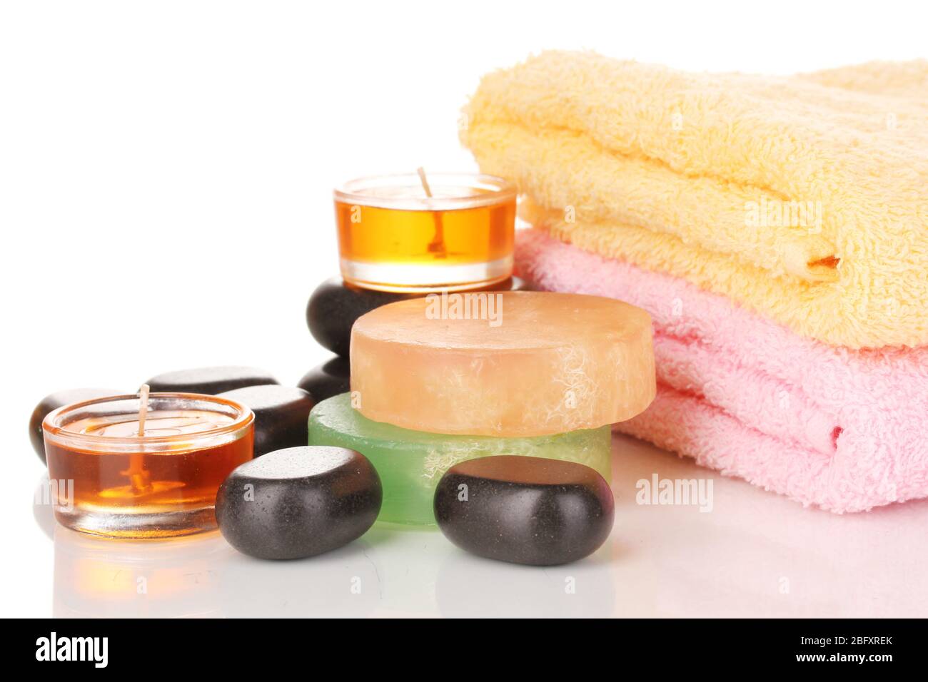 beautiful spa setting isolated on white Stock Photo - Alamy