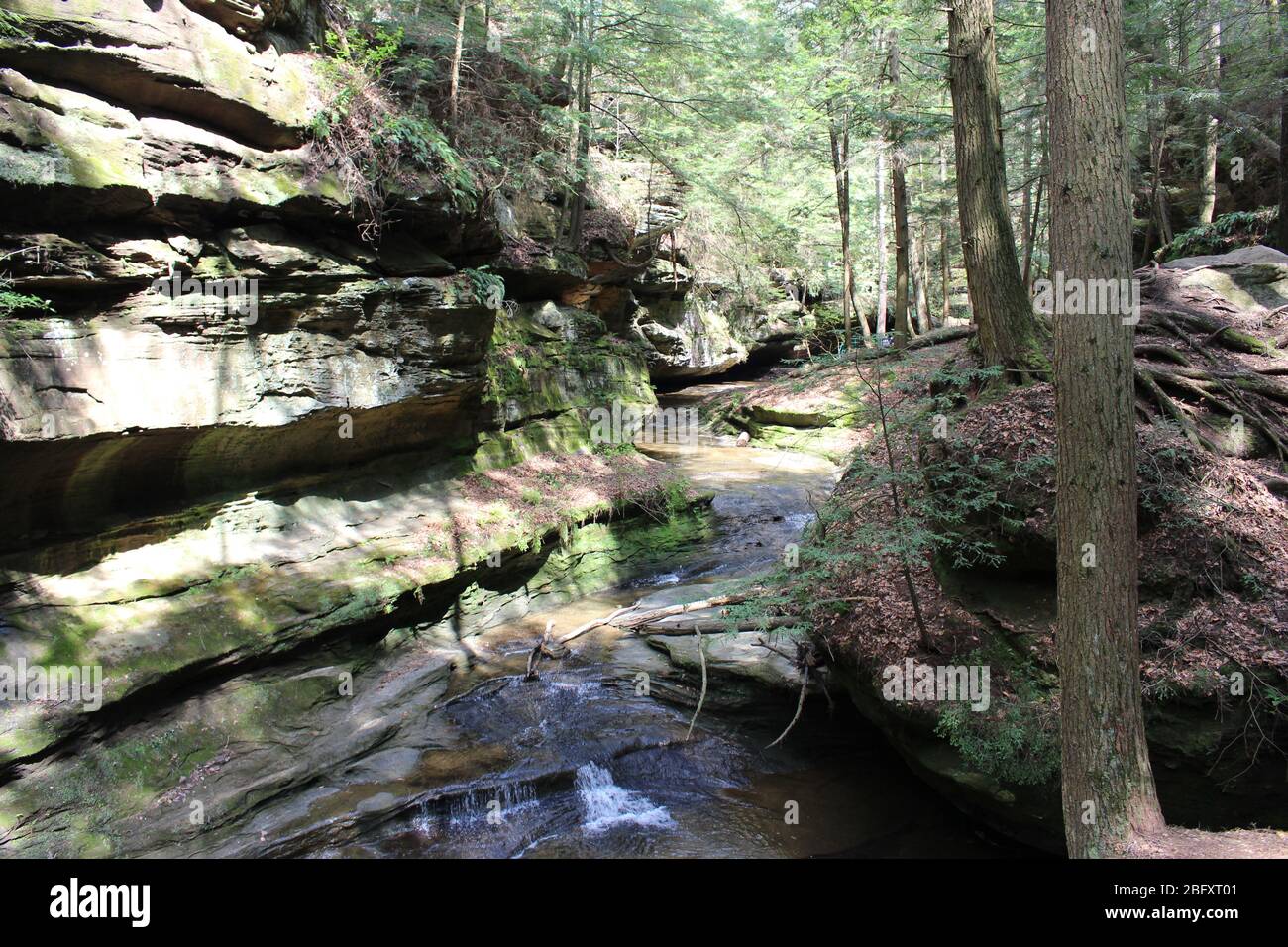 Old man cave walk trail and water fall in Ohio State,nature green ...